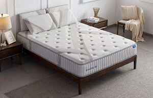 twin size mattress, lechepus 10 inch medium firm hybrid mattress, pocket innerspring with memory foam for motion isolation, breathable tight top mattress in box, certipur-us