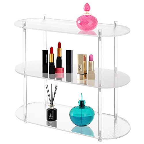 Naconmlet 3 Tier Bathroom Organizer Countertop,Acrylic Bathroom Counter Organizer Skincare Organizer Vanity Tray for Perfume Lotion Cosmetic(White)