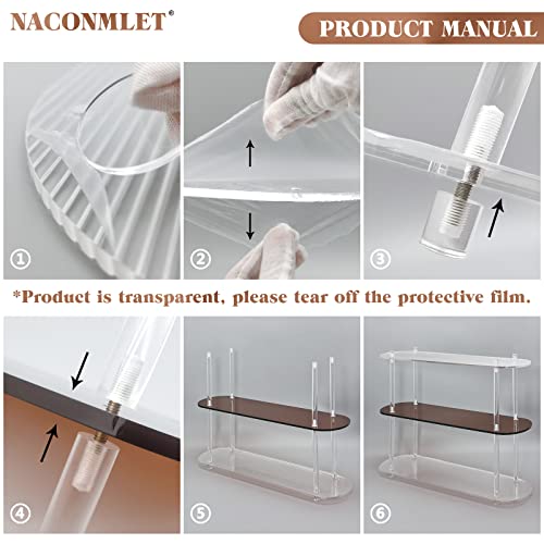 Naconmlet 3 Tier Bathroom Organizer Countertop,Acrylic Bathroom Counter Organizer Skincare Organizer Vanity Tray for Perfume Lotion Cosmetic(White)