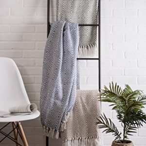 DII Diamond Throw Collection Woven Cotton, 50x60, Mineral Gray