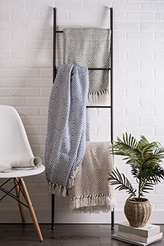 DII Diamond Throw Collection Woven Cotton, 50x60, Mineral Gray