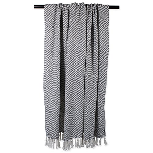 DII Diamond Throw Collection Woven Cotton, 50x60, Mineral Gray