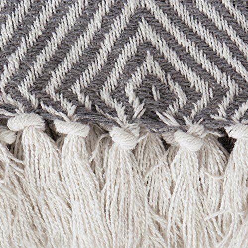 DII Diamond Throw Collection Woven Cotton, 50x60, Mineral Gray