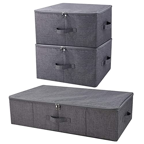 iwill CREATE PRO Underbed Storage Containers, 2pcs Storage Bins, Black Gray