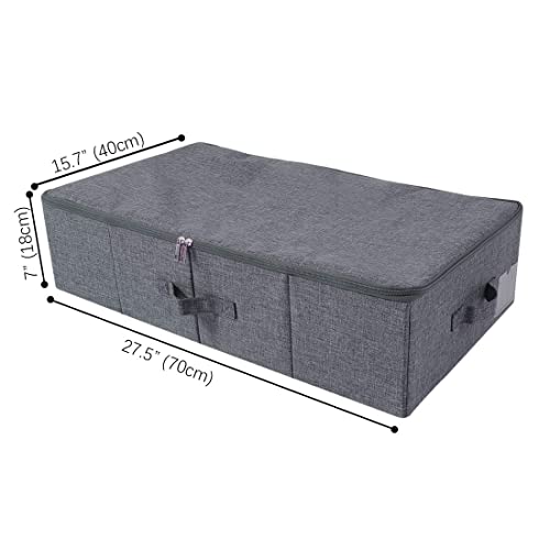 iwill CREATE PRO Underbed Storage Containers, 2pcs Storage Bins, Black Gray