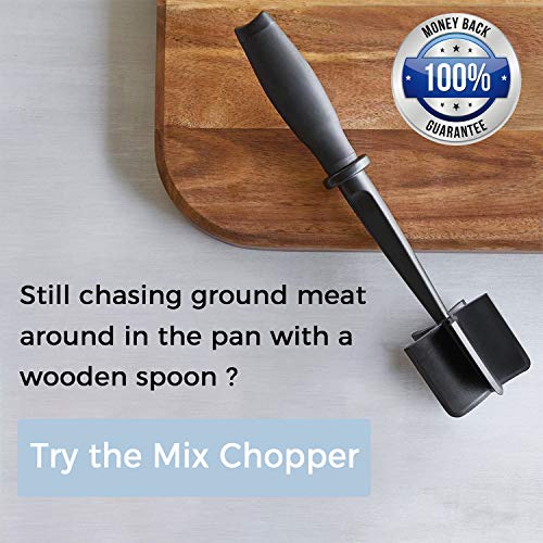 Meat Chopper, 5 Curve Blades Ground Beef Masher, Heat Resistant Meat Masher Tool for Hamburger Meat, Ground Beef, Turkey and More, Nylon Hamburger Chopper Utensil Non-scratch Utensils