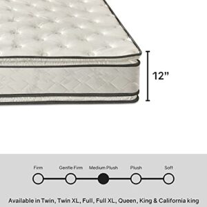 Nutan, 12-Inch Medium Plush Double Sided Pillowtop Innerspring Mattress, Twin XL