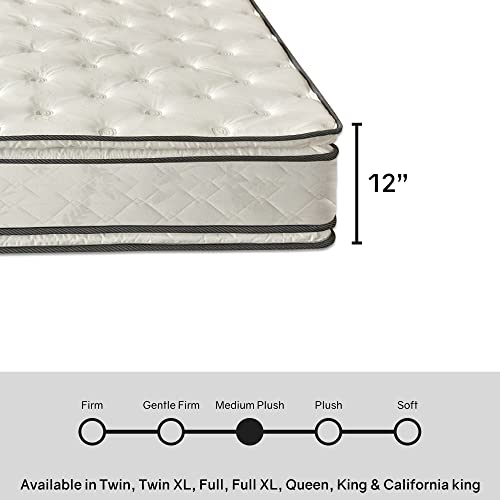 Nutan, 12-Inch Medium Plush Double Sided Pillowtop Innerspring Mattress, Twin XL