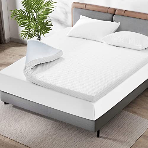 ONLIMET Mattress Topper California King, 3 Inch Gel Memory Foam Mattress Topper for Body Support & Pressure Relief with Breathable & Removable & Washable Bamboo Fiber Cover (72X84'')