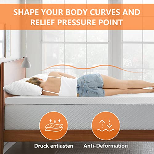 ONLIMET Mattress Topper California King, 3 Inch Gel Memory Foam Mattress Topper for Body Support & Pressure Relief with Breathable & Removable & Washable Bamboo Fiber Cover (72X84'')