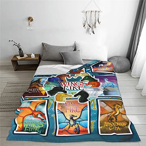 Qunan Wings of Dragon Fire Blankets Ultra-Soft Micro Fleece Throw Blankets All-Season Warm Fuzzy Lightweight Blanket for Sofa Bed 50''X40'', Black8