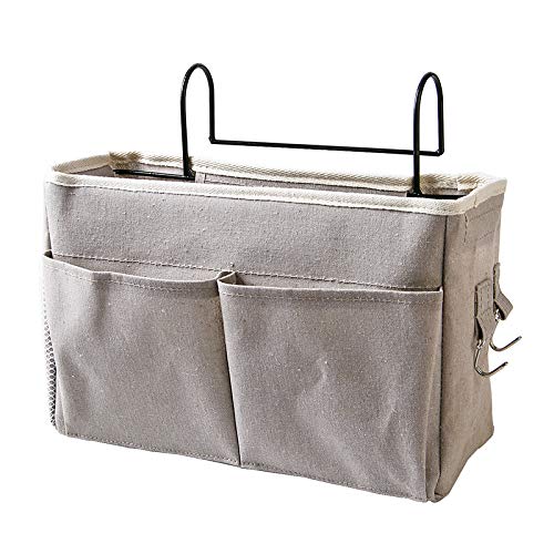 Recreation Bedside Caddy/Bedside Storage Bag Hanging Organizer for Bunk and Hospital Beds Dorm Rooms Bed Rails Can be Placed Glasses,Books Mobile Phones Keys Daily Supplies (2)