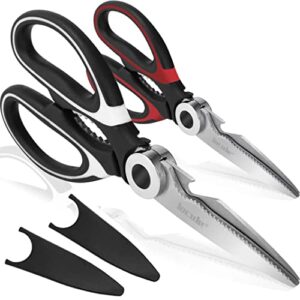 [2-pack] kitchen scissors heavy duty, jocule kitchen shears heavy duty scissors kitchen, upgrade poultry shears, kitchen shears dishwasher safe, meat, food scissors, kitchen sissors for general use