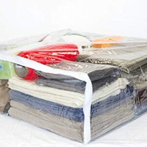 Vinylpac Clear Plastic Zippered Storage Bags 23 x 23 x 8 Inch 5-Pack