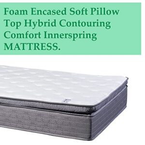 Treaton, 13-Inch Foam Encased Soft Pillow Top Hybrid Contouring Comfort Mattress, Queen, Beige