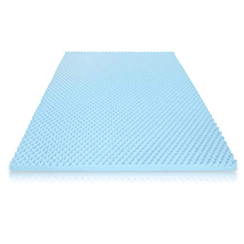 Milliard 2in. Egg Crate Gel Memory Foam Mattress Topper - Queen, Mattress Pad Provides Great Pressure Relief, Gel Infusion Contributes to a Cooler Night Sleep (Queen)