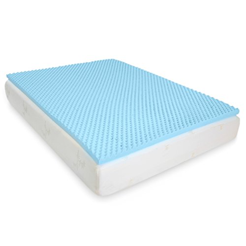 Milliard 2in. Egg Crate Gel Memory Foam Mattress Topper - Queen, Mattress Pad Provides Great Pressure Relief, Gel Infusion Contributes to a Cooler Night Sleep (Queen)