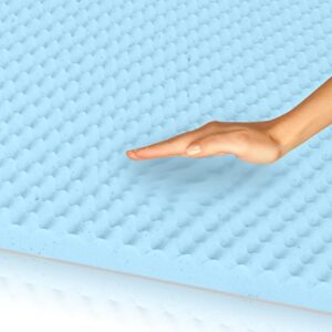 Milliard 2in. Egg Crate Gel Memory Foam Mattress Topper - Queen, Mattress Pad Provides Great Pressure Relief, Gel Infusion Contributes to a Cooler Night Sleep (Queen)