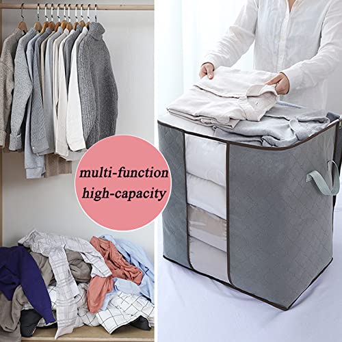 Large Clothes Storage Bag Foldable With Bed Bottom Storage Box,260l 3-Pack Clothes Storage Bag,3 Different Large Sizes For Toys, Blankets, Quilts, Clothes And Other Supplies, Gray