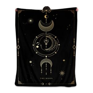 milanblocks the moon tarot blanket warm astrology gifts blanket flannel fleece throw gifts blanket for home bed couch 80 x 60 in