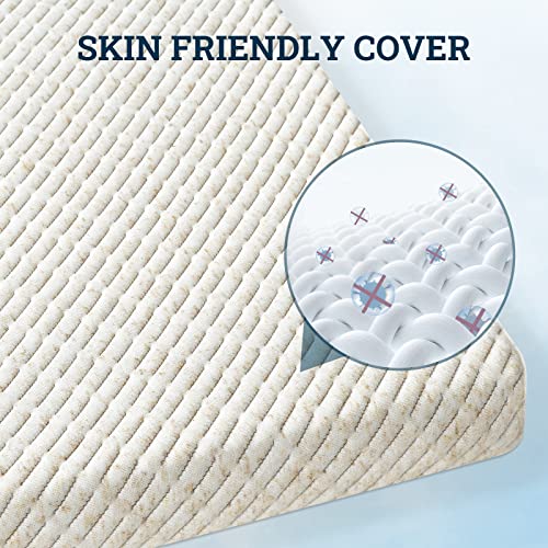 3 Inch Queen Gel Memory Foam Mattress Topper with Washable & Skin-Friendly Cover, 2 Layer Ventilated Design & High-Density Soft Memory Foam, No-Slip Thin Cooling Mattress Bed Pad Topper - Queen Size