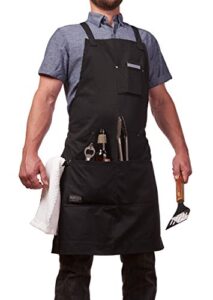 hudson durable goods - professional grade chef apron - black - 100% cotton