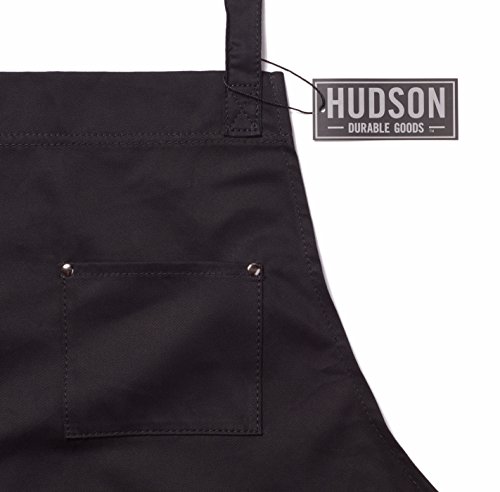 Hudson Durable Goods - Professional Grade Chef Apron - Black - 100% Cotton