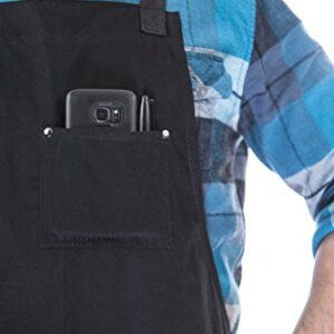 Hudson Durable Goods - Professional Grade Chef Apron - Black - 100% Cotton