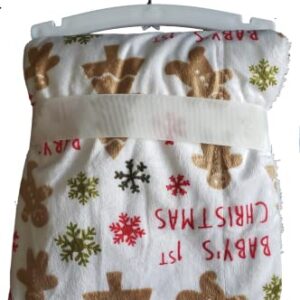 Thro Micromink Decorative Christmas Baby Throw Blanket, 30" x 40" (Ginny Gingerbread Man)