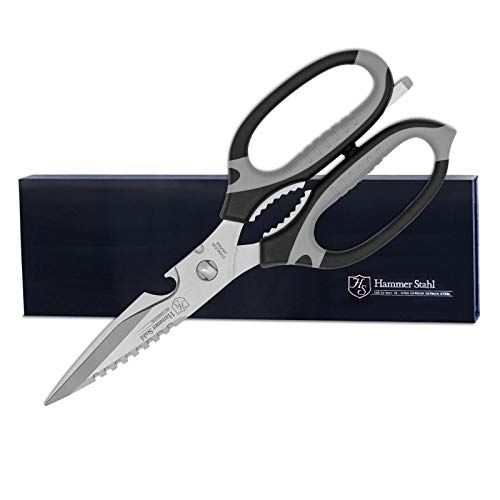 Hammer Stahl Kitchen Shears - Multipurpose Heavy Duty Kitchen Scissors - High Carbon Steel - Come-Apart Professional Cutter