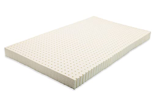 OrganicTextiles 2” Inch Organic Latex Mattress Topper Pad [GOLS & GOTS Certified] with Organic Cotton Cover Protector (Twin Size, Soft), Superior Pressure Relief, Soft and Durable, Made in USA