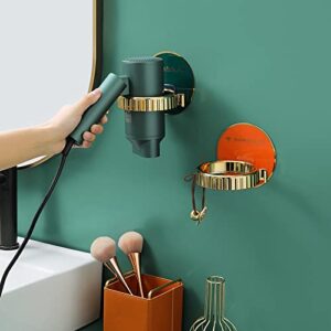 hair dryer holder, bathroom adhesive blow dryer holder, wall mounted hair dryer rack, hair care tools storage box- easily control all kinds of hair dryers (orange)