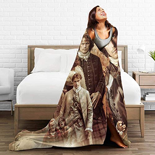 Outlander Jamie Fraser Collage Blanket Soft Flannel Warm Fuzzy Blanket for Couch Office Picnic Travel Best Friend Memorial Birthday Gifts for Kids Adults Throw Blankets 50"x40" Inch