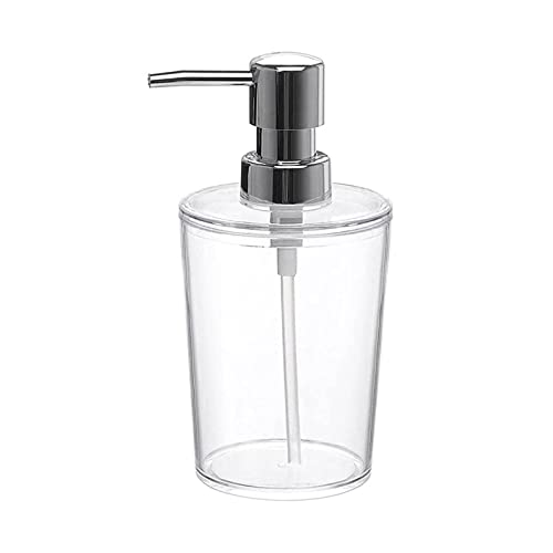 Bathroom Accessories Set 4, Lotion Soap Dispenser, Toothbrush Holder, 2 Apothecary Jars, Plastic Clear Countertop Storage Organizer for Bathroom Kitchen Farmhouse Decor (Transparent)