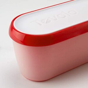 Tovolo Glide-A-Scoop Ice Cream Tub Reusable Container with Non-Slip Base, Stackable on Freezer Shelves, BPA-Free, 1.5 Quart, Strawberry Sorbet