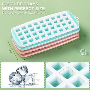 Small Ice Cube Trays with Lid - Mini Ice Trays for Freezer with Lid, ZDZDZ 2 Pack Easy-Release Tiny Ice Trays - Make 72 Ice Cube,Stackable Ice Mold Set for Iced Coffee Whiskey Beverages Cocktails