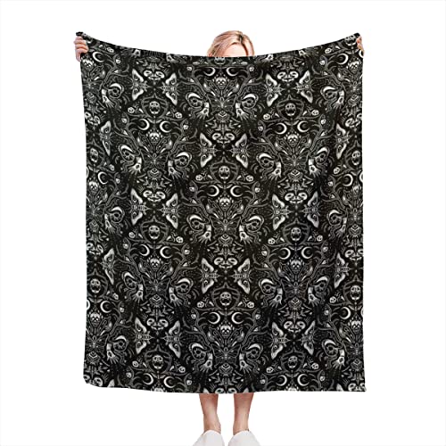 Halloween Gothic Blanket Decoration Fleece Lightweight Throws Gift for Birthday Christmas Soft Flannel Blankets for All Season Bed Home Bedroom Living Room Sofa 50 * 60 Inches