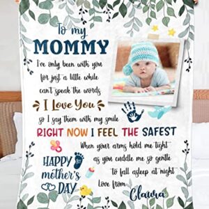 Personalized to My Mommy Fleece Blanket Gifts for Mother's Day I've Only Been with You Fleece Blanket for Mom to Be Custom Photo Throw Blanket Gifts for New Mom First Time Mom from New Baby