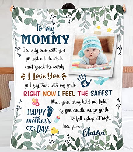 Personalized to My Mommy Fleece Blanket Gifts for Mother's Day I've Only Been with You Fleece Blanket for Mom to Be Custom Photo Throw Blanket Gifts for New Mom First Time Mom from New Baby