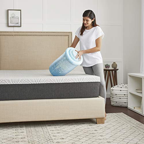 Sealy 1.5" King SealyChill Gel-Infused Memory Foam Mattress Topper, Gel-Swirl Memory Foam Mattress Topper for Pressure Relief, King