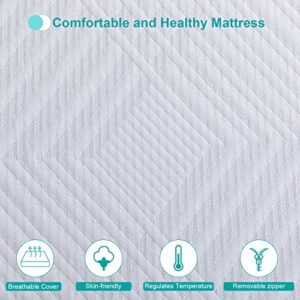 MUUEGM Twin Mattress 6 inch Cooling Gel Memory Foam Mattress Green Tea Infused Mattress in a Box,Medium Firm Mattress Twin Size for Pressure Relief,Fiberglass Free,CertiPUR-US Certified