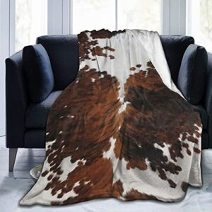 brown cow print blanket soft cow skin print throw blankets fleece blanket cow pattern blanket for couch farm animal cow blanket fluffy blanket travel blanket 40"x50"