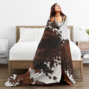 Brown Cow Print Blanket Soft Cow Skin Print Throw Blankets Fleece Blanket Cow Pattern Blanket for Couch Farm Animal Cow Blanket Fluffy Blanket Travel Blanket 40"x50"