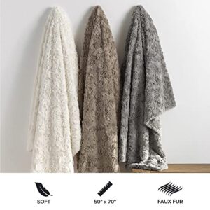 UGG 10485 Adalee Soft Faux Fur Reversible Accent Throw Blanket Luxury Cozy Fuzzy Fluffy Hotel Style Luxurious Home Decor Luxurious Soft Blankets for Sofa, Seal