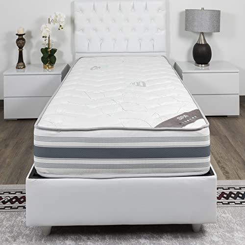 Ottomanson Firm Euro Top 12 in. Hybrid Twin Mattress - Innerspring and Foam for Pressure Relief and Cool Sleep