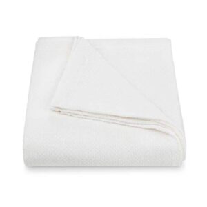 wild bloom organics - 100% organic cotton throw blanket - 50"x70", gots certified - white, lightweight, hypoallergenic