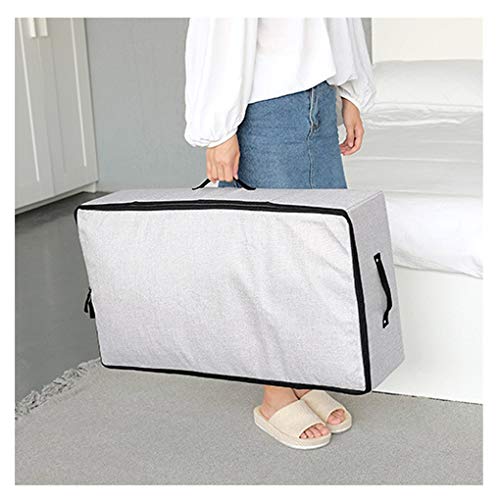 Valexbia Bedroom Storage Bag Large Capacity Organizer Grey Zippered Storage Bag 70 X 40 X 18 cm (LxWxH)