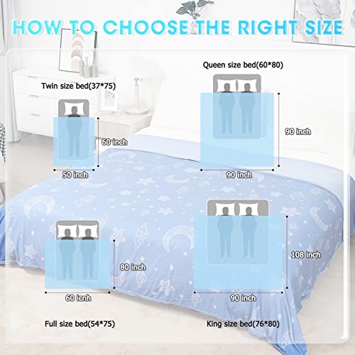 WKBEC Cooling Throw Blanket (60"x80" Twin Size) for Hot Sleepers, Arc-Chill Q-Max >0.5 Cool Fiber,100% Oeko-Tex Certified Lightweight Summer Cool Blanket for Travel/Outdoor Ultra Cold Breathable, Blue