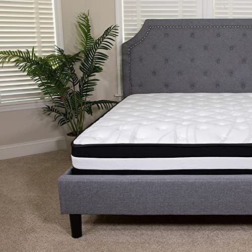 EMMA + OLIVER 10 Inch Foam and Pocket Spring Firm Mattress, King in a Box