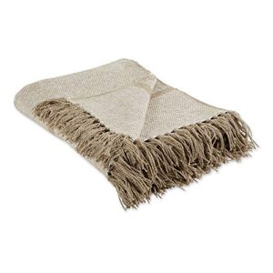 dii stone stripe homespun throw, 50x60 with 2.5" fringe